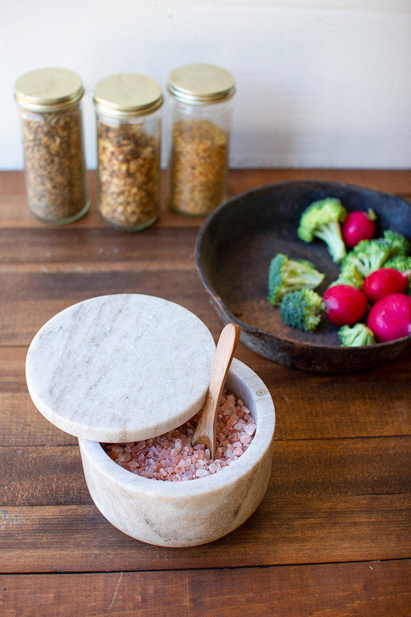 Marble Salt Pig with Lid – ClementineandPoppyCo